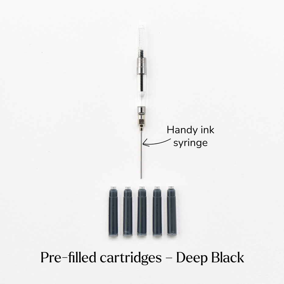 Refillable Fountain Pen Ink Cartridges – Empty or Pre-Filled Black ...