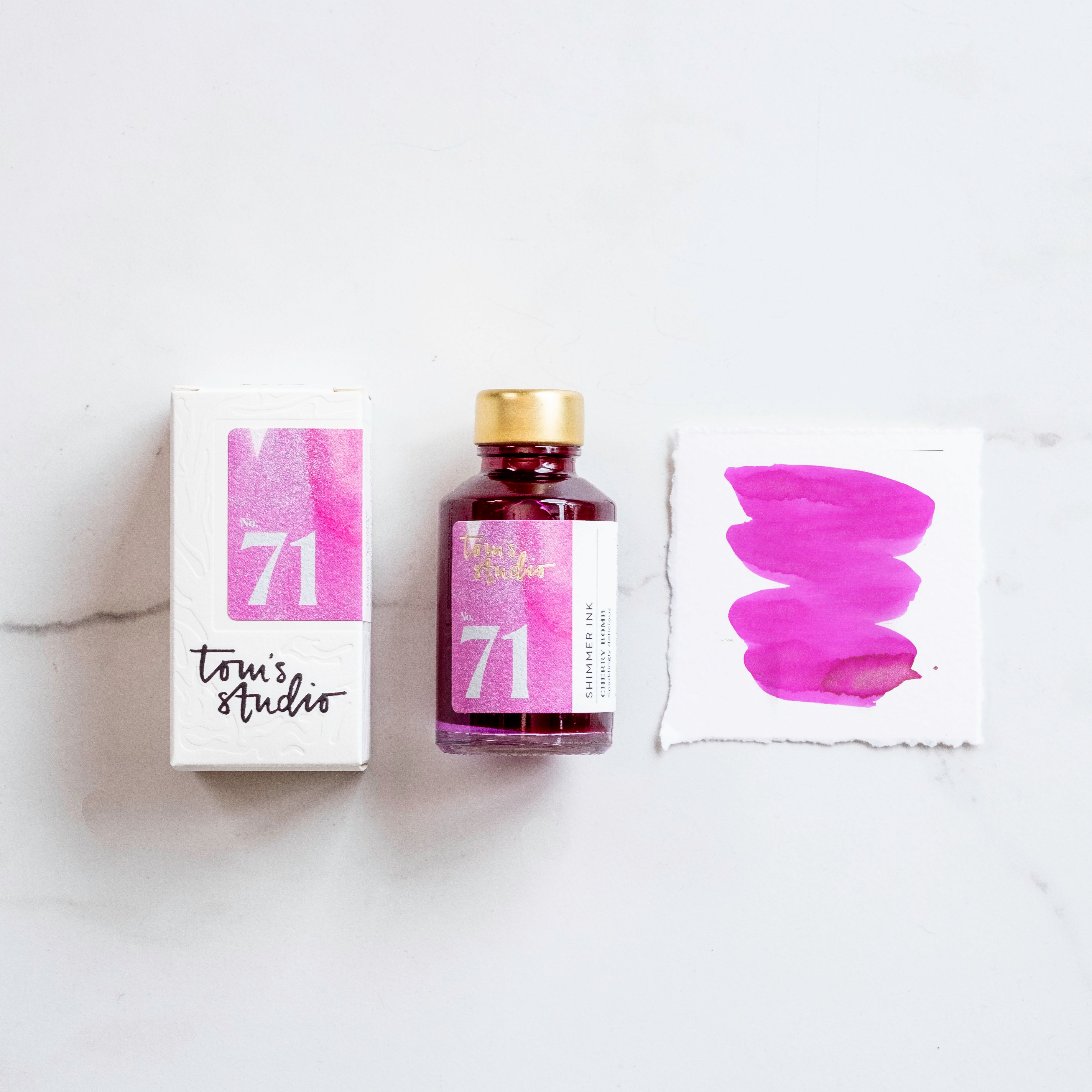 Shimmer Ink – 71 Cherry Bomb: Vibrant Pink with Silver Sparkle – Tom's ...
