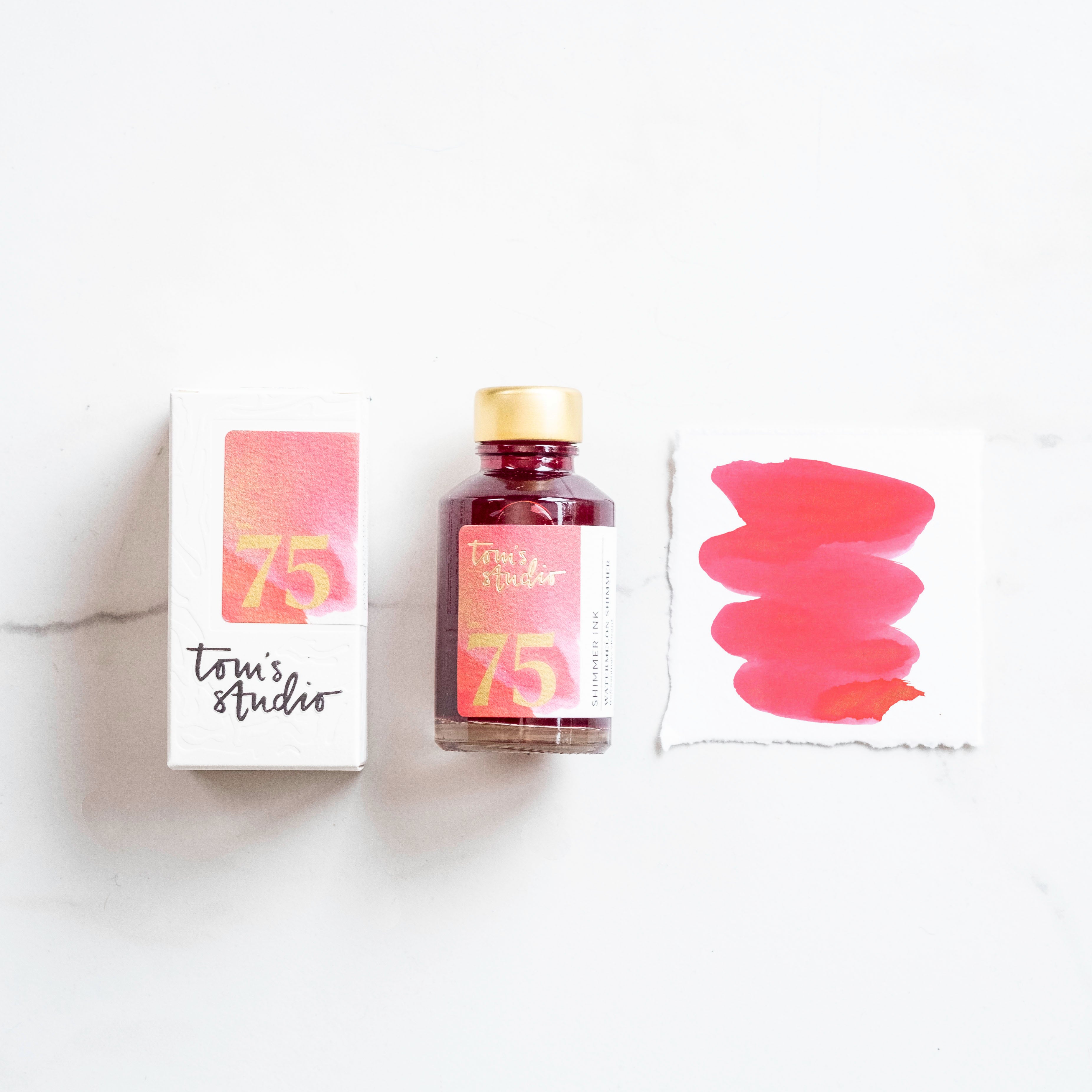 Shimmer Ink – 75 Watermelon: Juicy Pink with Golden Sparkle – Tom's Studio