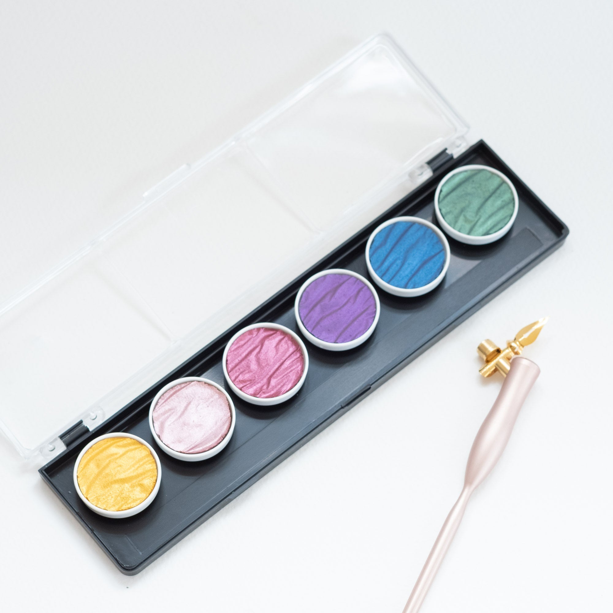 Rainbow Metallic Finetec Ink Palette – Vibrant Pearlcalligraphy Inks ...
