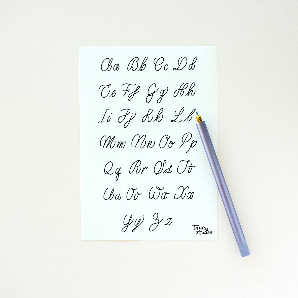 Monoline Alphabet - Lettering Guide – Tom's Studio